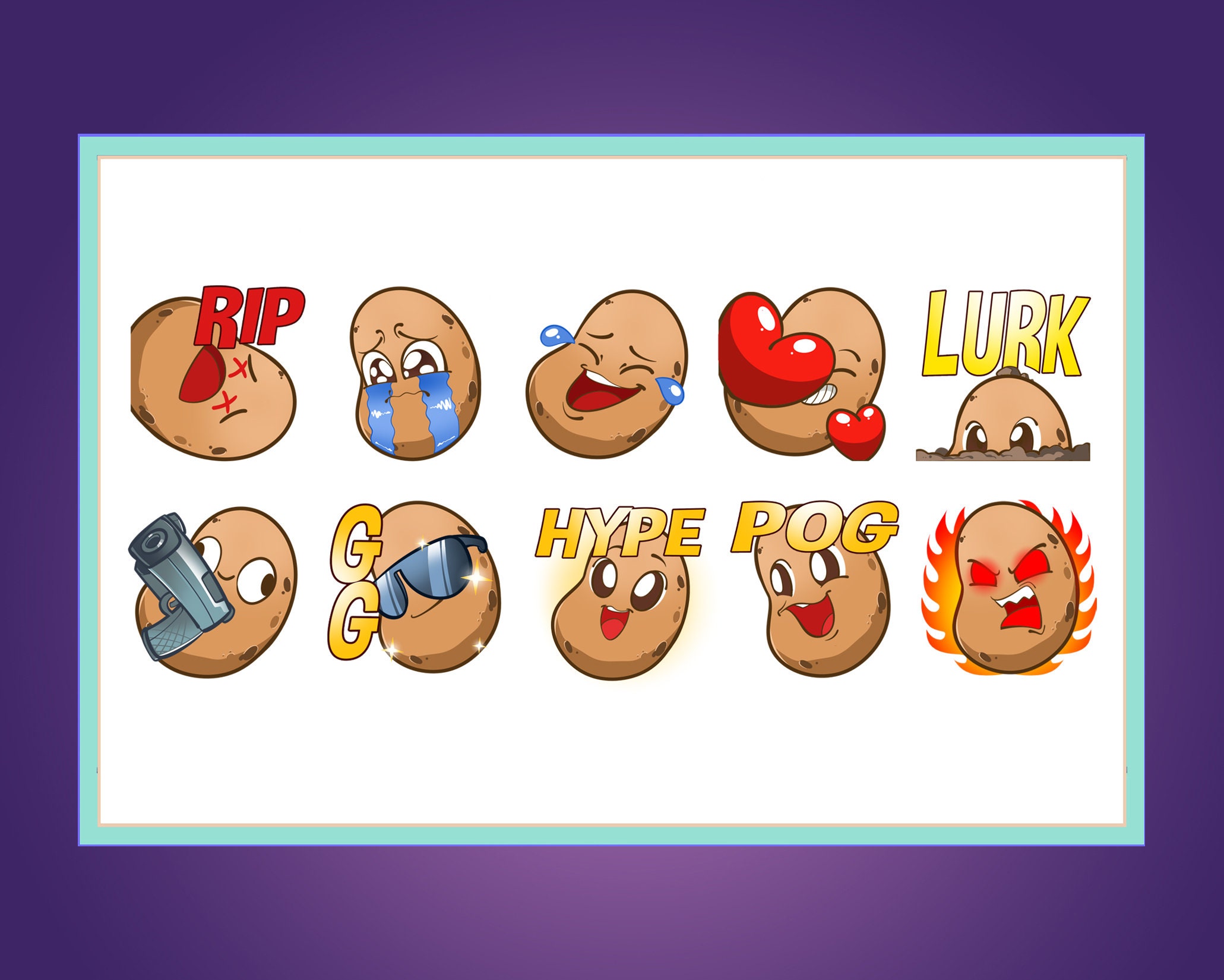 10x Potato Twitch Emotes | Potato Emote | Discord | Youtube | Streaming ...