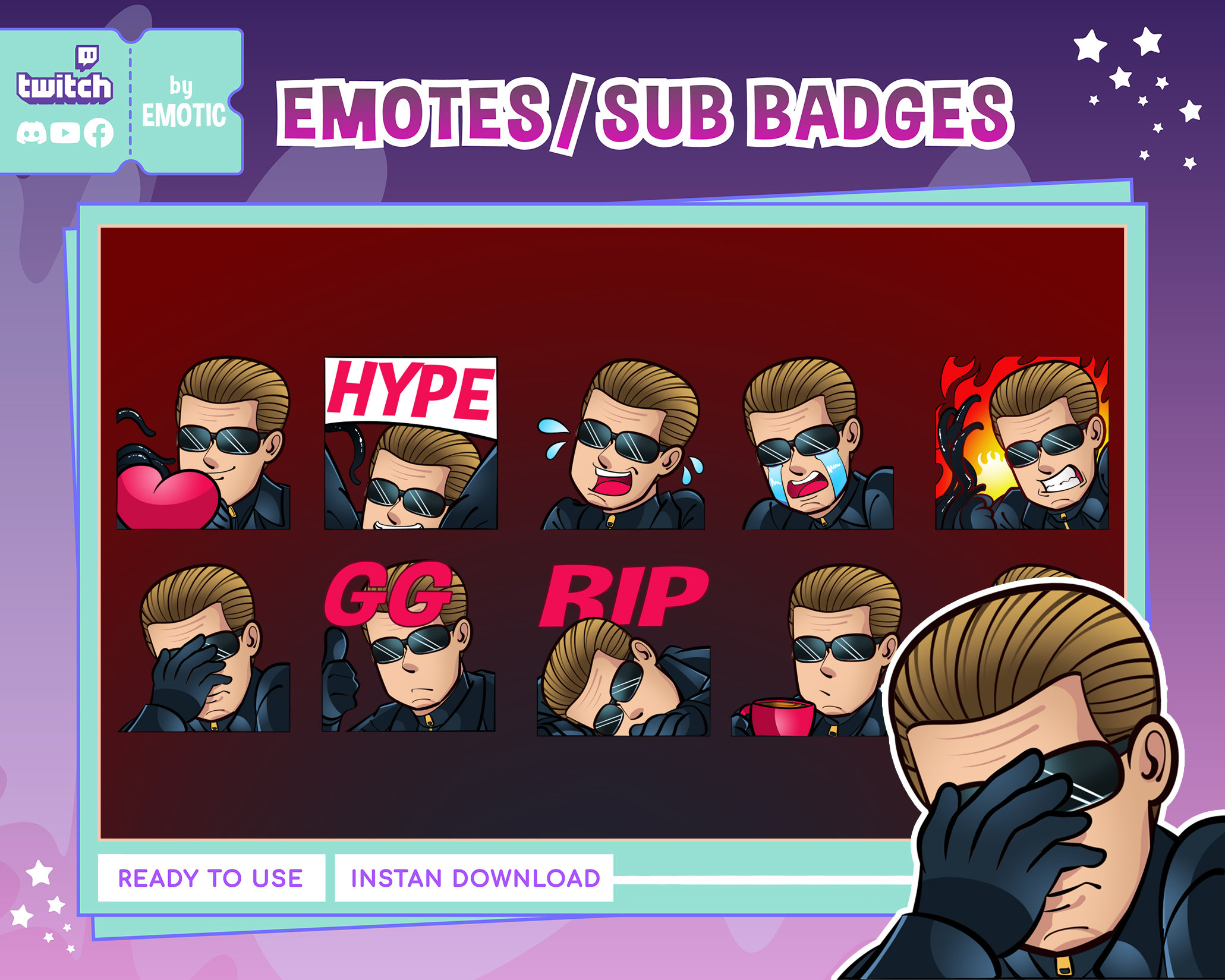 Twitch Emotes Dead by Daylight Albert Wesker Discord - Etsy UK