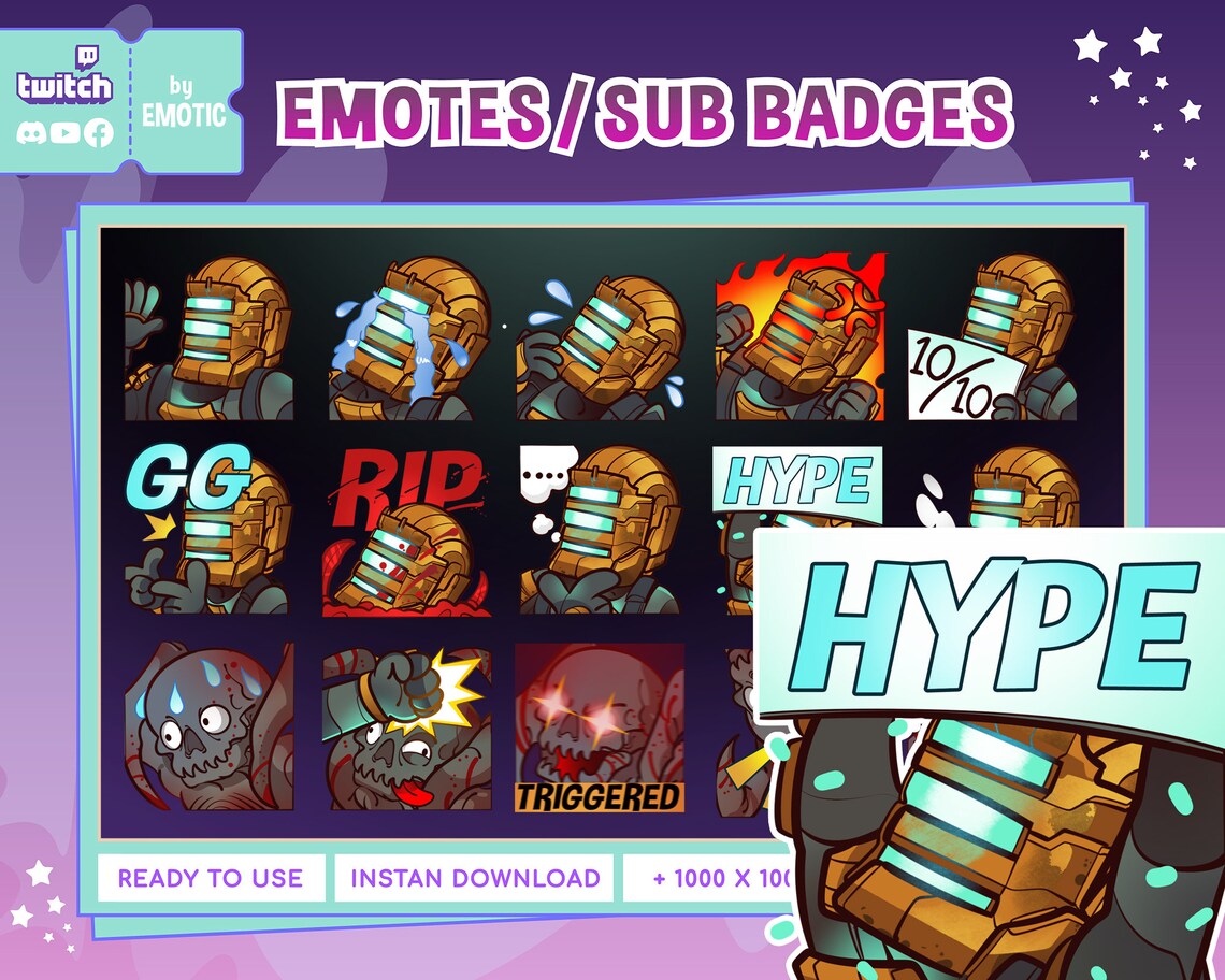 Twitch Dead Space Emotes Inspired Isaac Clarke Emotes Dead Space Emotes ...