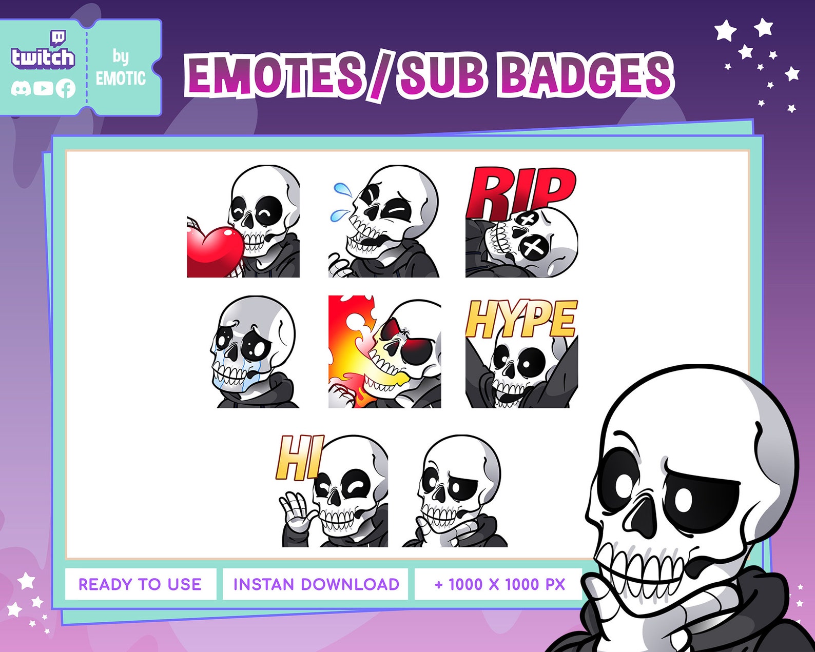 Skull Emotes Twitch Emotes Youtube Emotes Discord Emotes Facebook ...