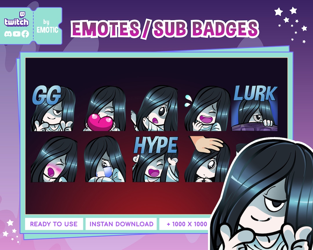 Sadako Twitch Emotes | DBD Emote | Horror Emote | Twitch Emote | for ...