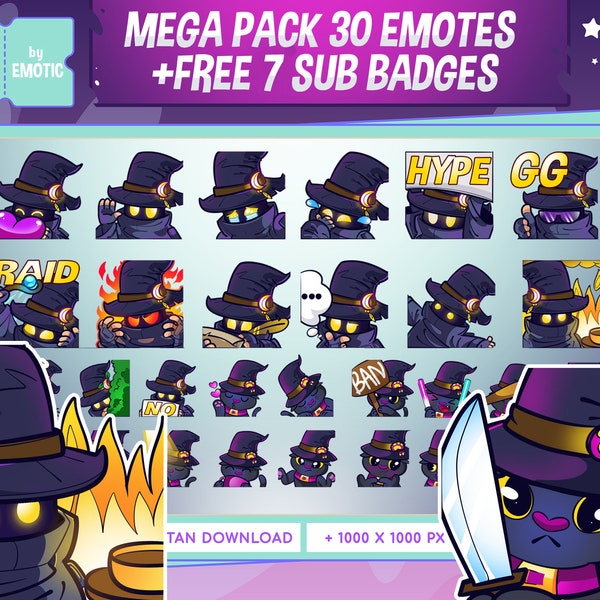 Twitch Emotes Pack Wizard - Etsy