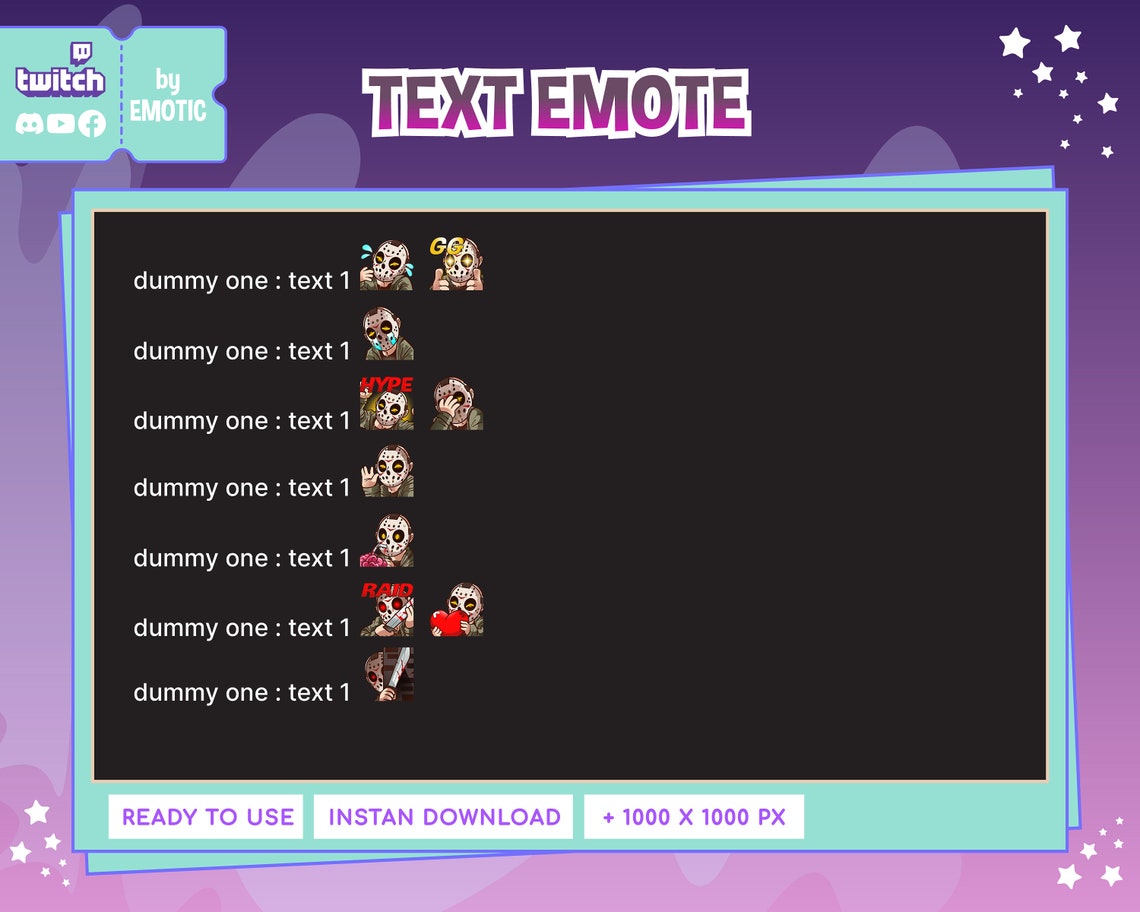 Jason Twitch Emotes DBD Emote Horror Emote Twitch Emote - Etsy