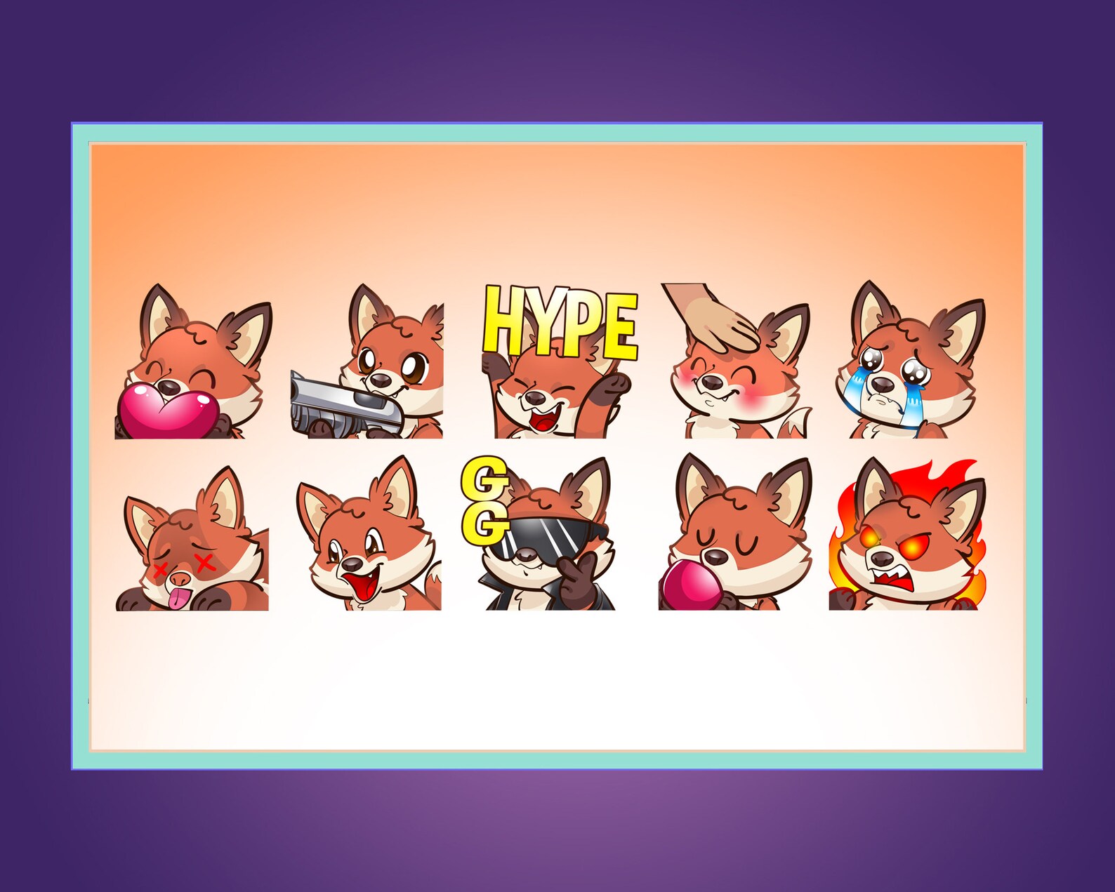 Fox Emote for Twitch-discord and Streamer Gamer - Etsy