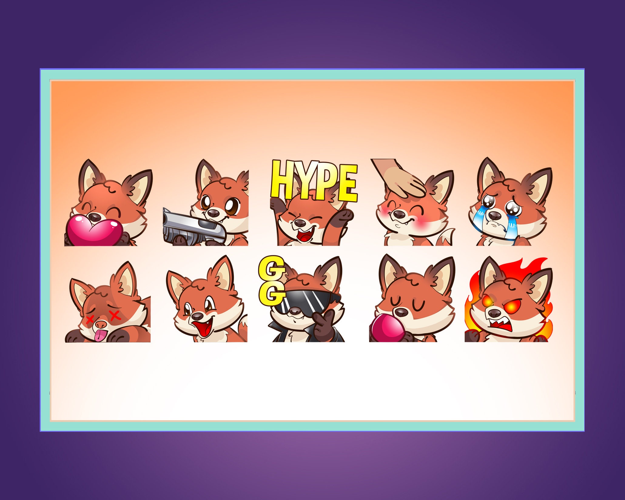 Fox Emote for Twitch-discord and Streamer Gamer - Etsy
