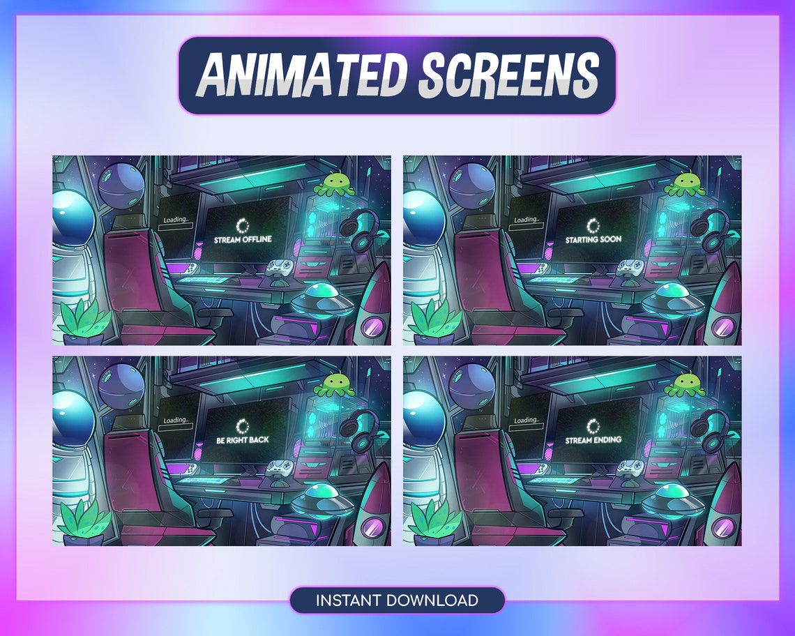 Animated Twitch Screens | Stream Screens Cozy Twitch Overlay | Stream ...