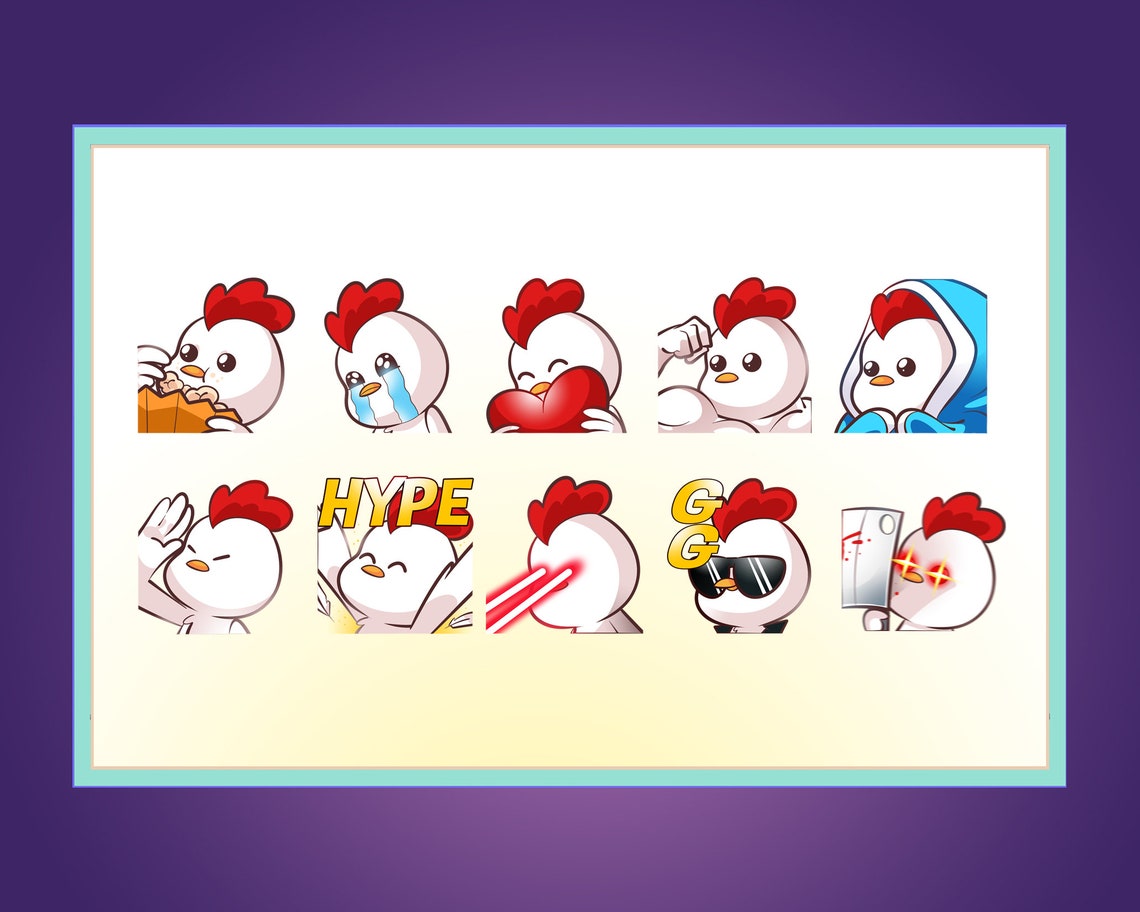 Cute Chibi Chicken Emotes - Twitch Emotes - Youtube Emotes - Discord ...