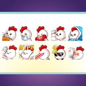Cute Chibi Chicken Emotes - Twitch Emotes - Youtube Emotes - Discord ...