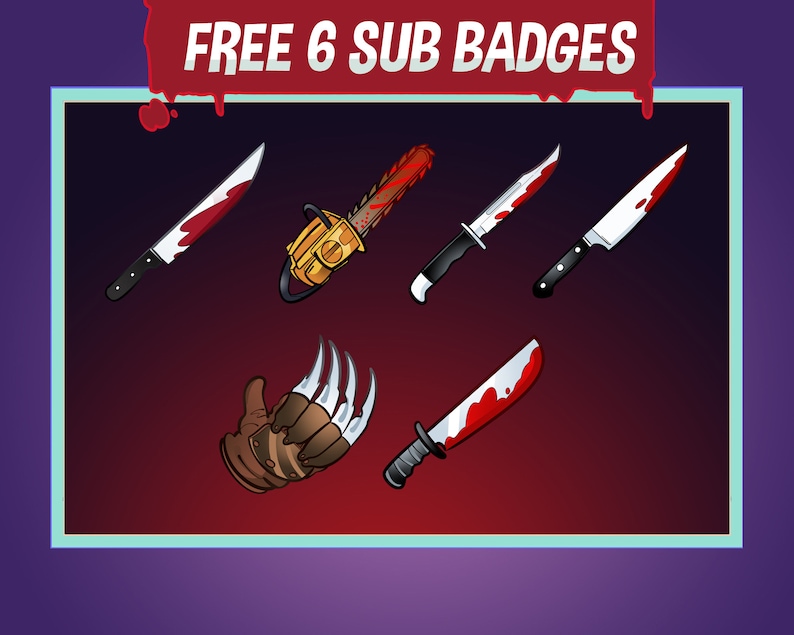 Megapack Emotes and Free 6 Sub Badges | Horror Megapack | Horror Emotes ...