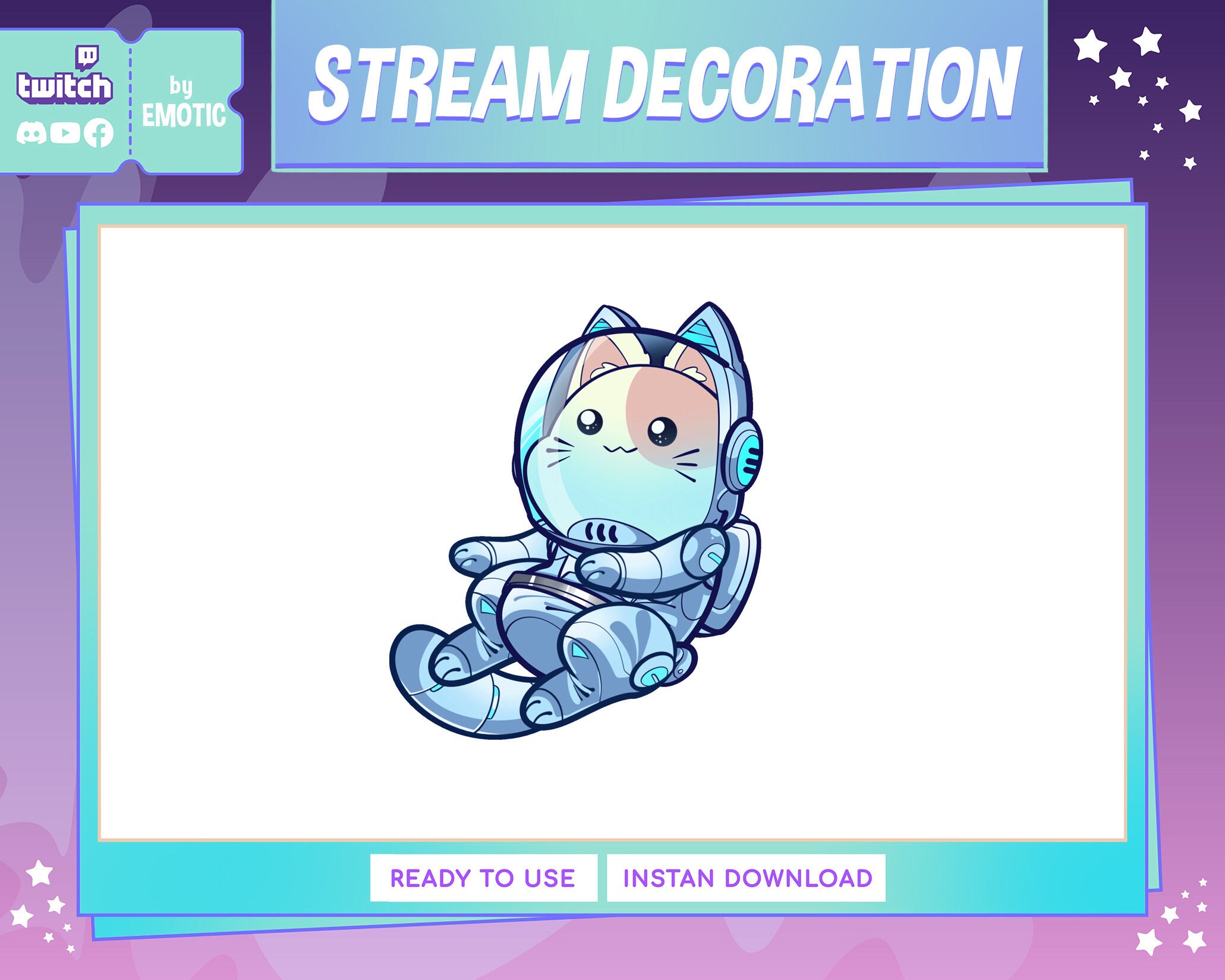 This is NOT FOR EMOTE!! | Animated Twitch Stream Decoration | Cat ...