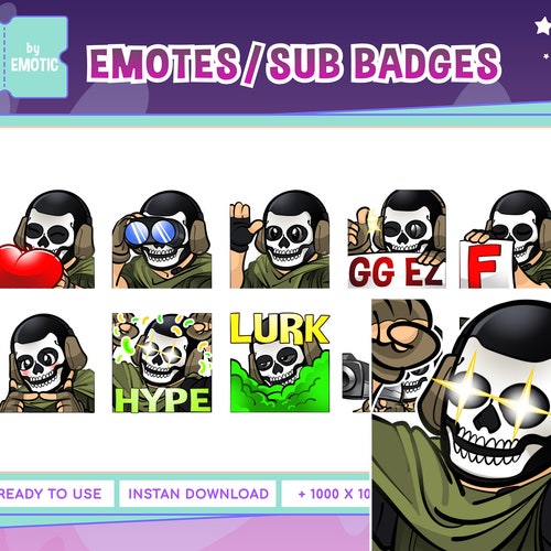 Ghost stare Call of Duty Emote Twitch Discord Youtube - Etsy