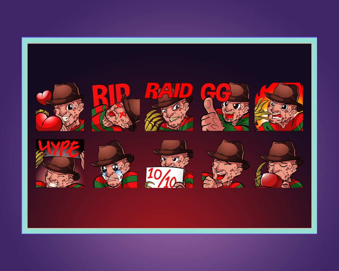 Freddy Krueger Twitch Emotes | DBD Emote | Horror Emote | Twitch Emote ...