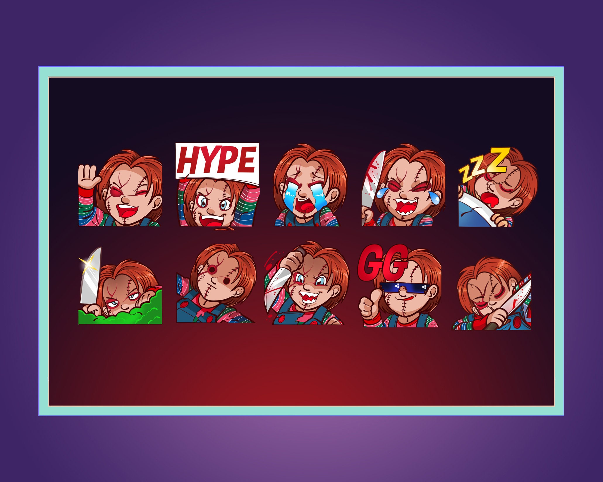 10 Pack Horror Doll Emote Killer Dbd Emote Horror Emote Discord Stream ...