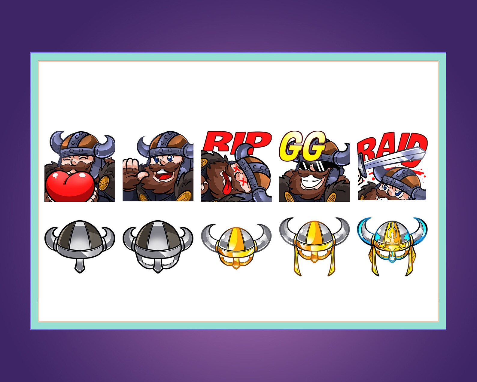Twitch Emote Pack : Viking 5 Emotes and 5 Sub Badges | Viking Emote ...