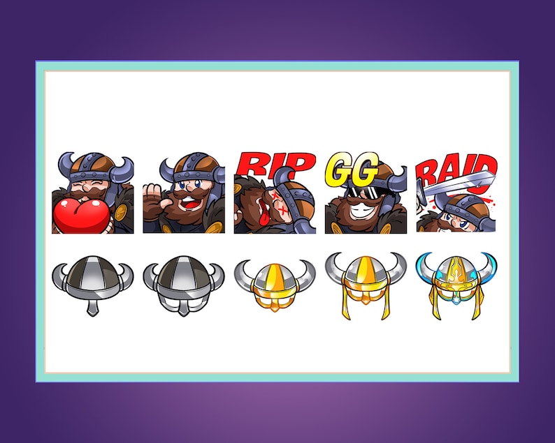 Twitch Emote Pack : Viking 5 Emotes and 5 Sub Badges | Viking Emote ...