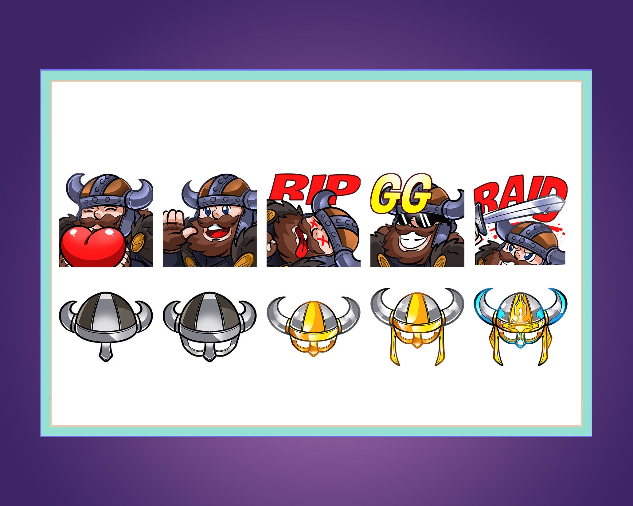 Twitch Emote Pack : Viking 5 Emotes and 5 Sub Badges | Viking Emote ...