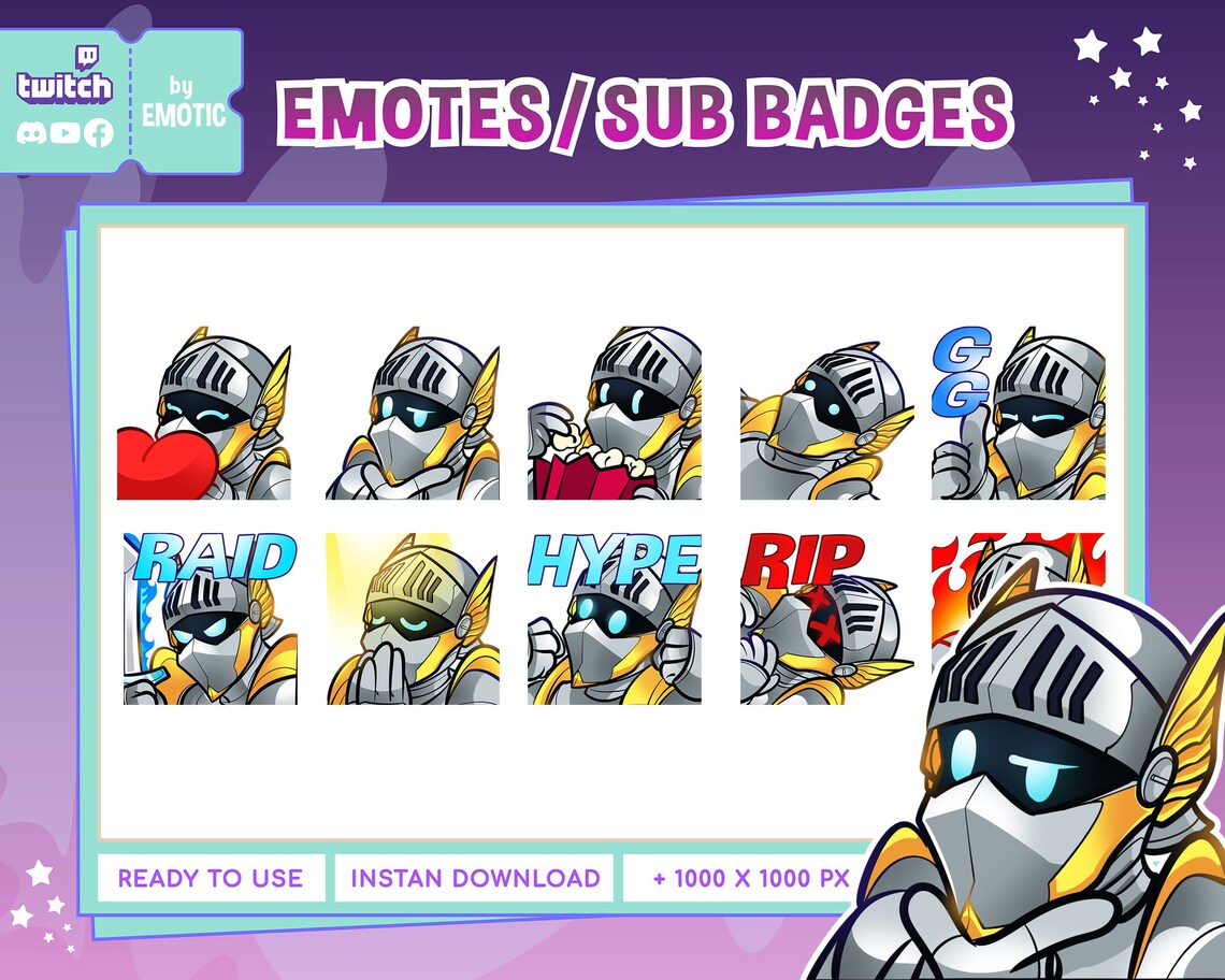 Knight Twitch Emotes | Twitch | Youtube | Discord | Gaming | Streamer ...