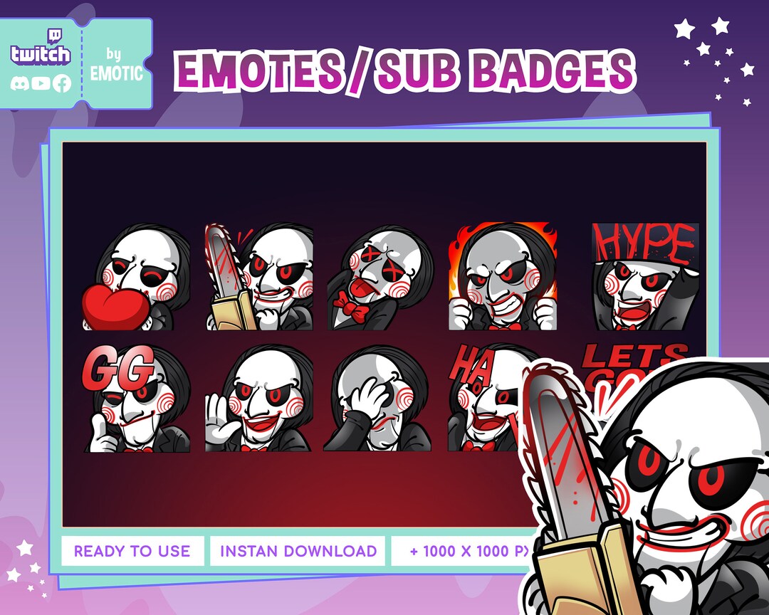 Jigsaw Twitch Emotes | DBD Emote | Horror Emote | Twitch Emote | for ...