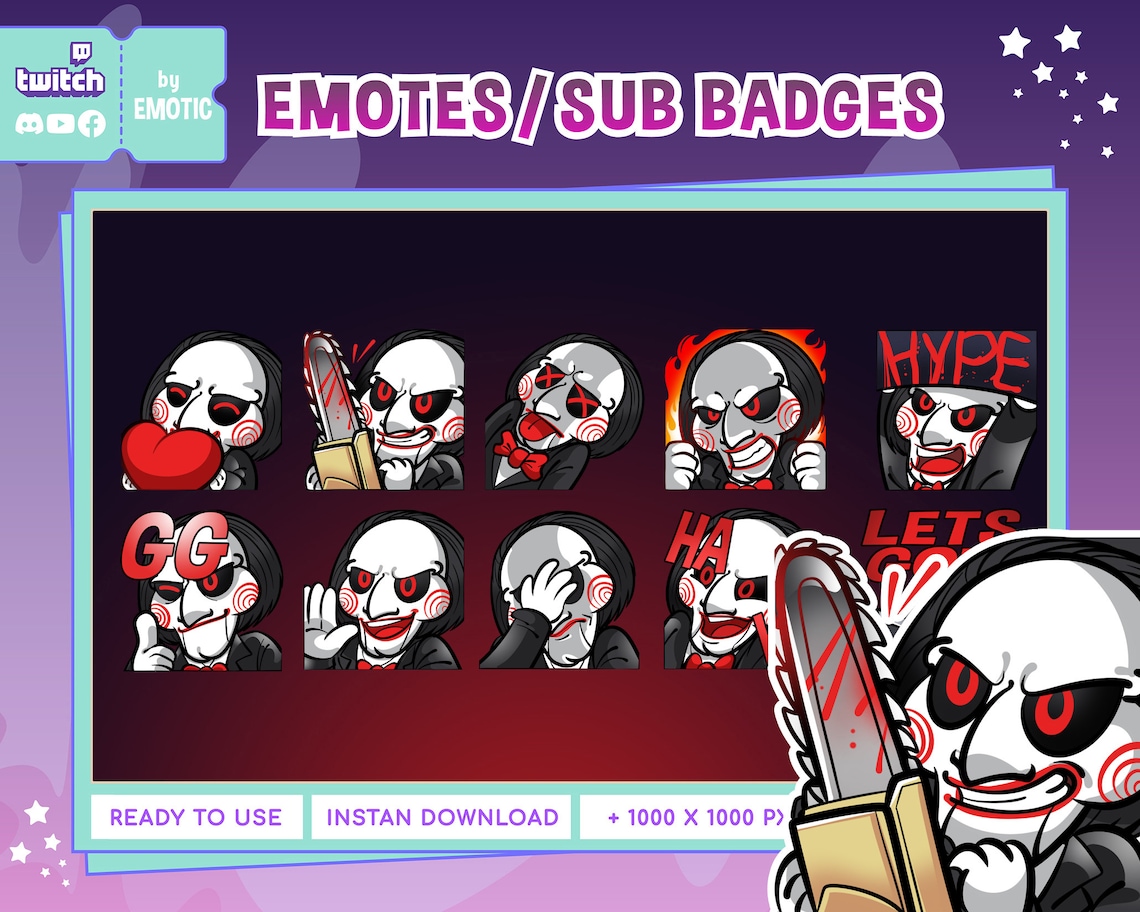 Jigsaw twitch emotes / DBD emote / horror emote / twitch emote - Etsy ...