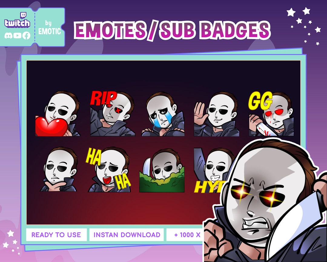 Michael Myers Twitch Emotes DBD Emotes Horror Emotes Twitch Emotes for ...
