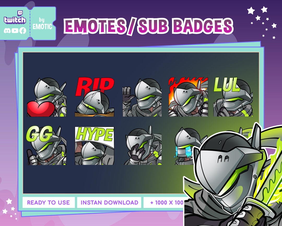 Twitch Emotes Genji | Overwatch 2 Emotes | Overwatch Twitch Emotes ...