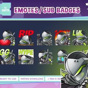 Twitch Emotes Genji | Overwatch 2 Emotes | Overwatch Twitch Emotes ...