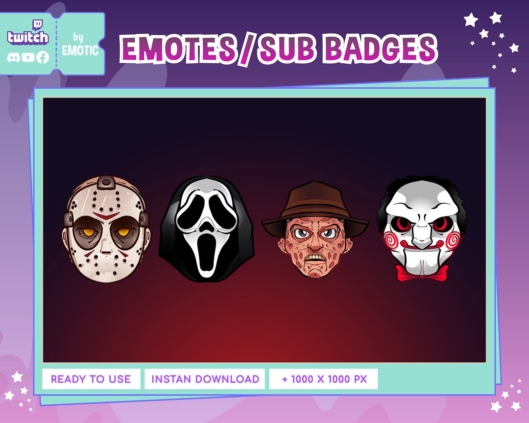 Twitch Sub Badges | Classic Horror Movie | Horror Sub Badge | DBD Sub Badge - Etsy