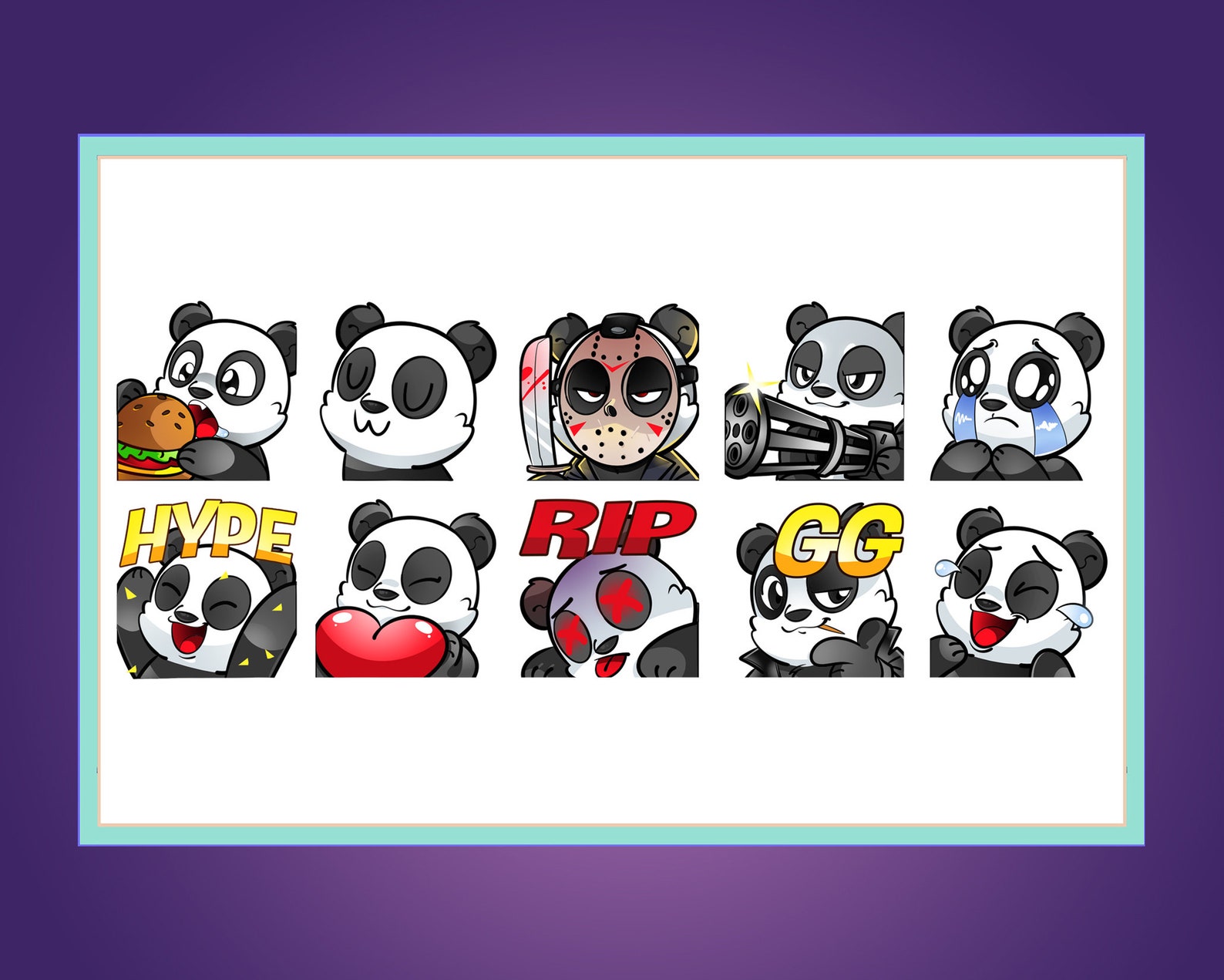 Twitch Panda Emotes | Cute Panda Emotes | Cute Twitch Emotes | Chibi ...