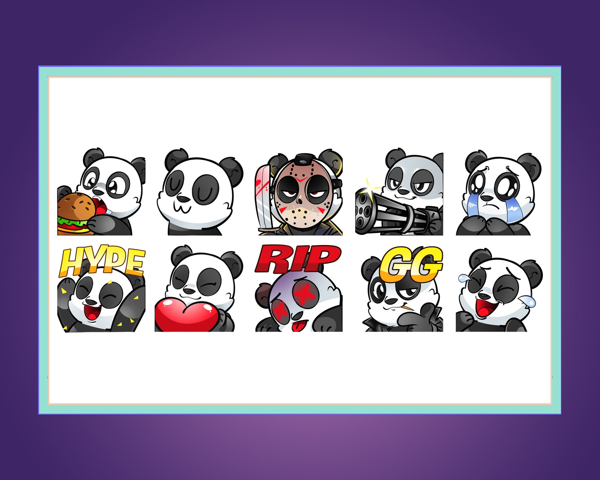 Twitch Panda Emotes | Cute Panda Emotes | Cute Twitch Emotes | Chibi ...