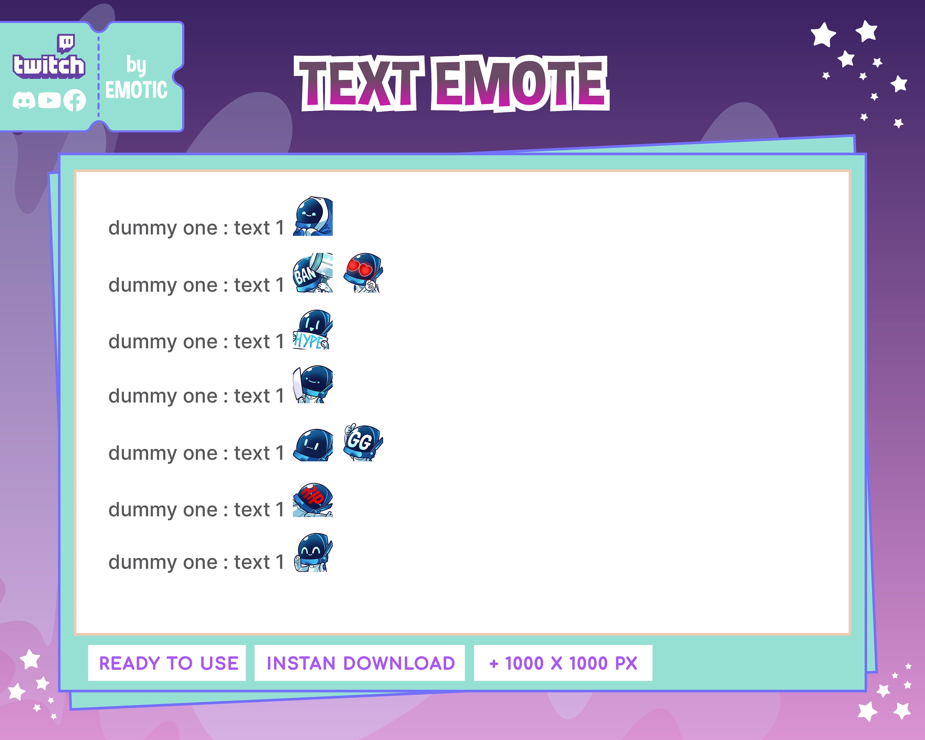Robot Chibi Emote for Twitch-discord and Streamer Gamer - Etsy