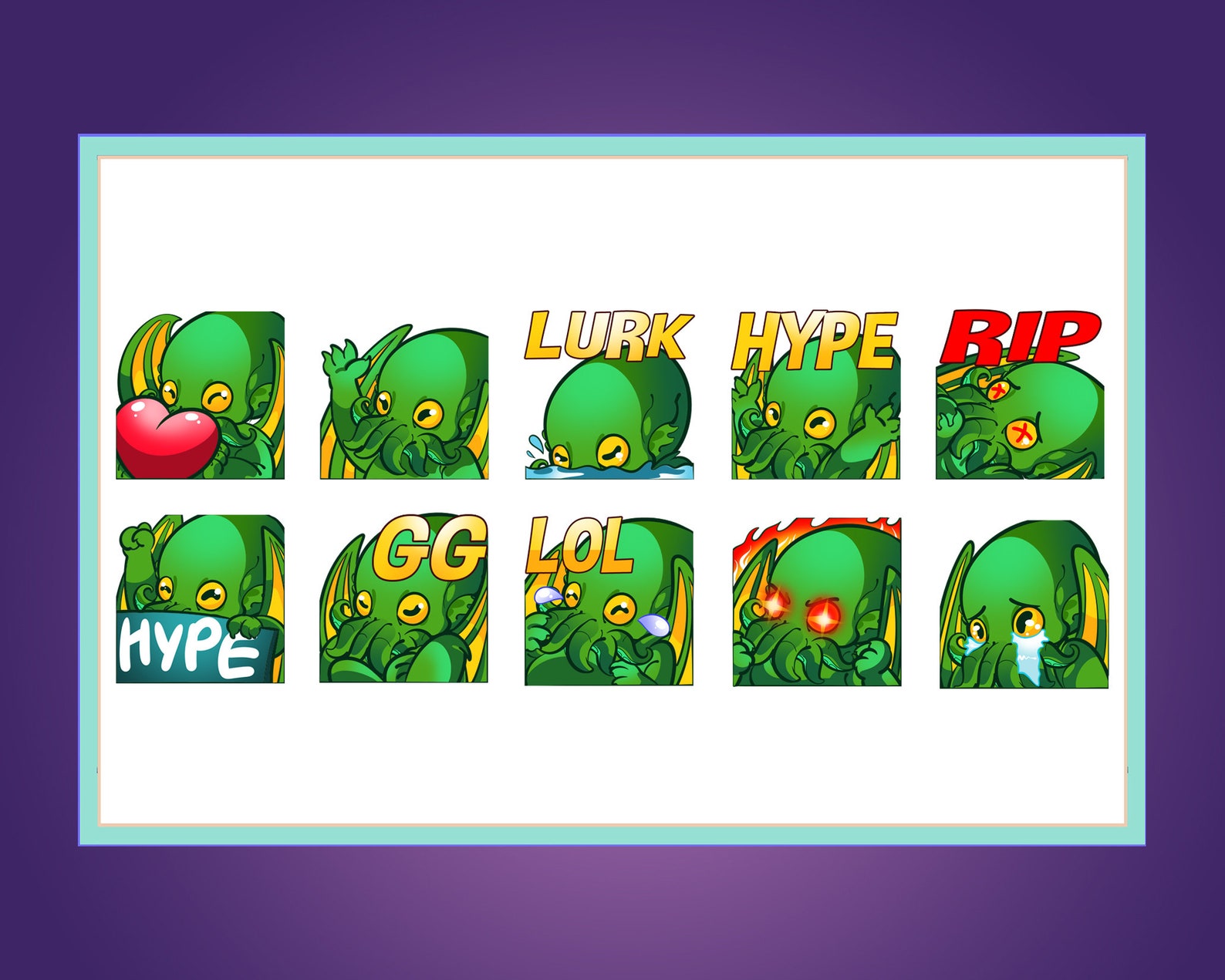 Twitch Emotes Cute Cthulhu | Chibi Cute Cthulhu | Cartoon Cthulhu ...