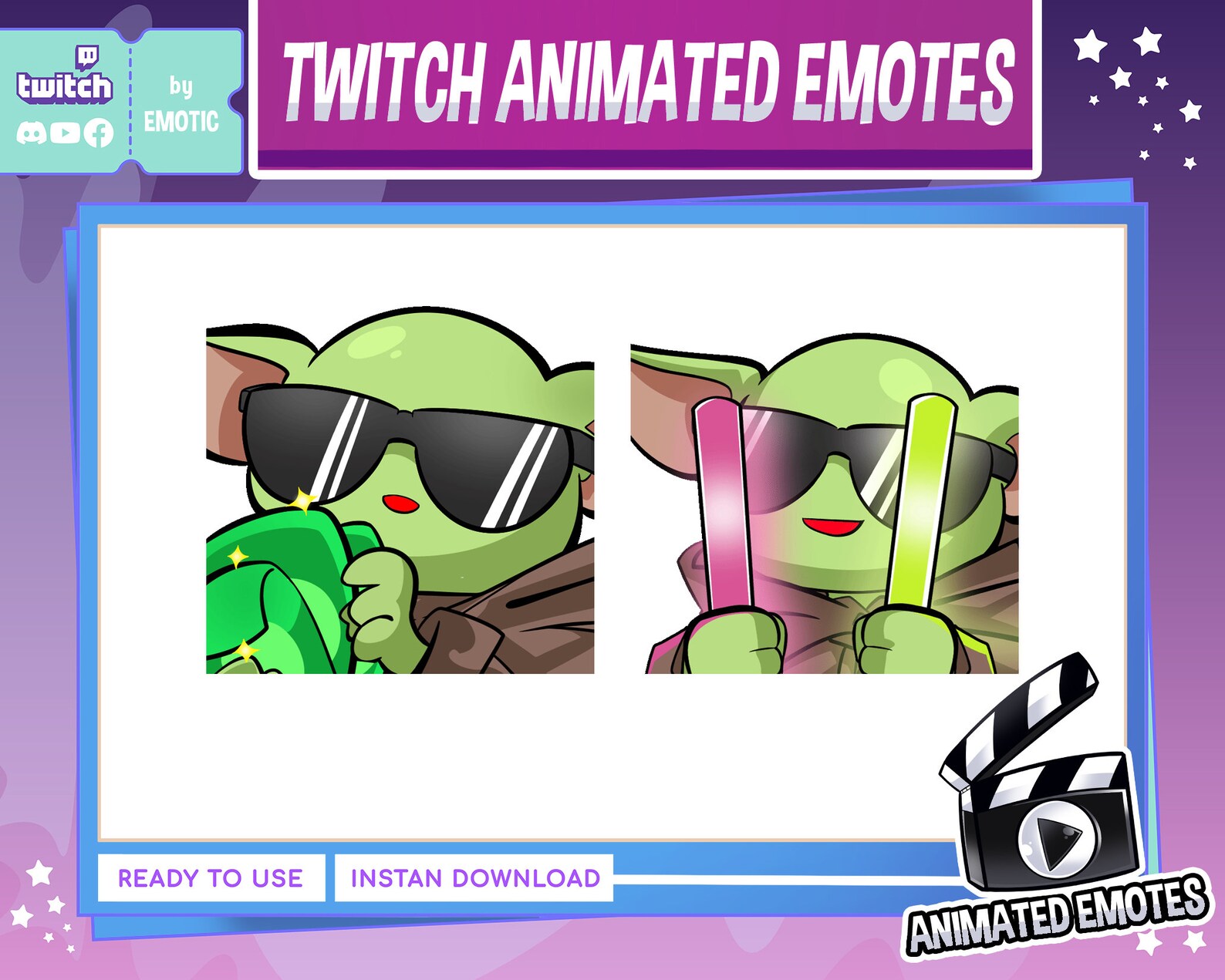 Animated Emotes | Twitch Emotes | Baby Green Creature | Galaxy War ...