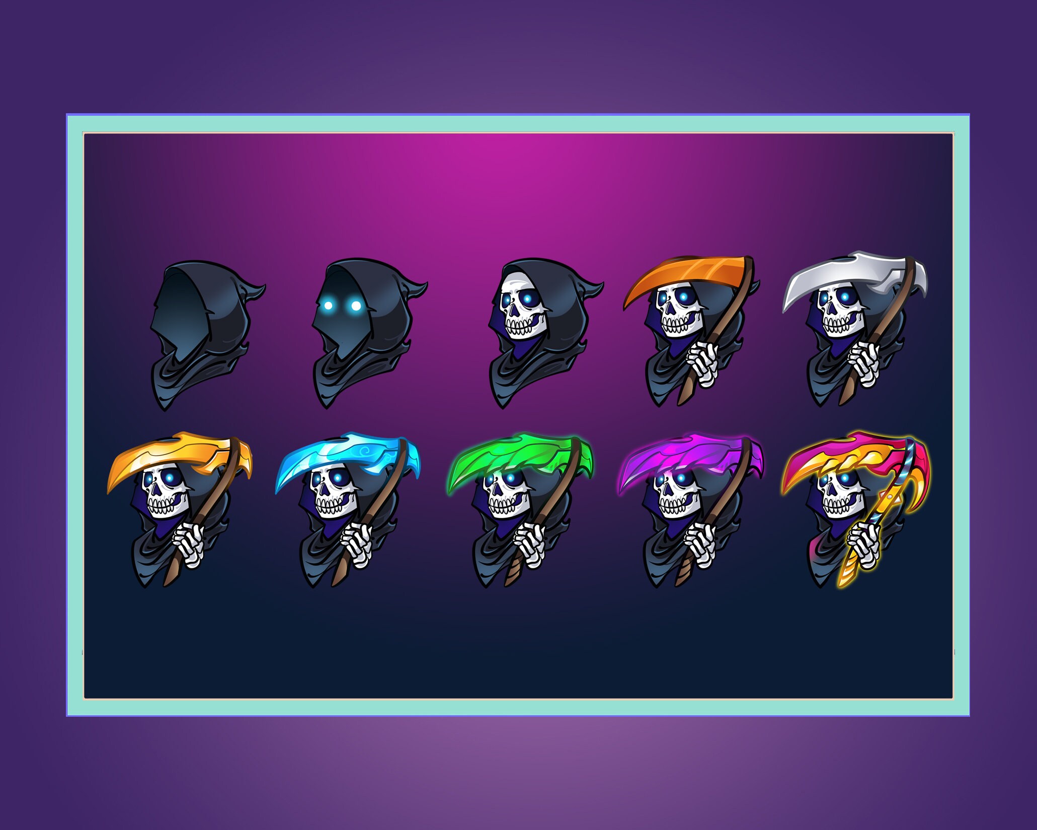 Grim Reaper Twitch Sub Badges - Horror Emote - Stream Emote- Twitch ...