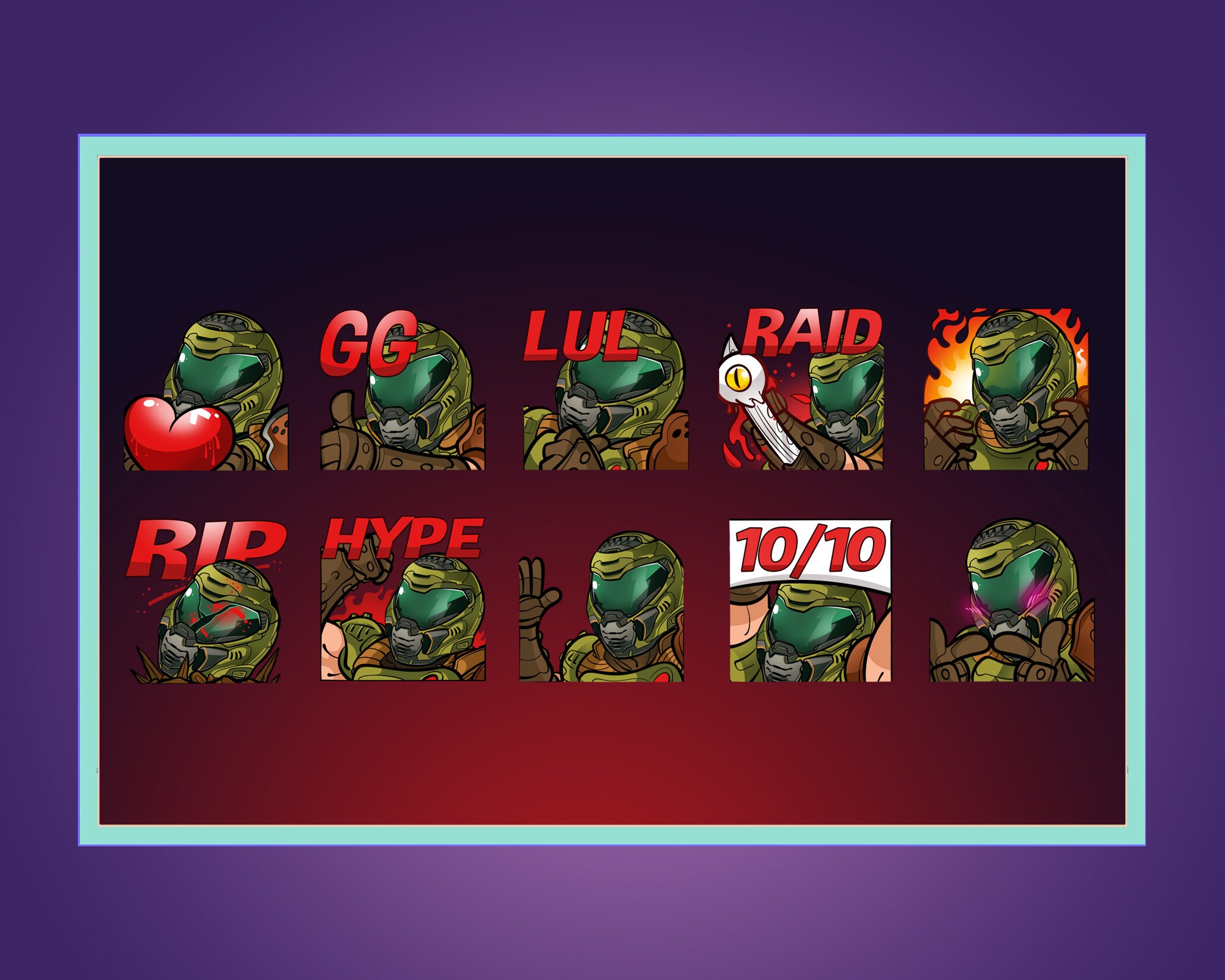 Twitch Doom Guy Inspired | Doom Eternal | Space Man Emotes | Space ...