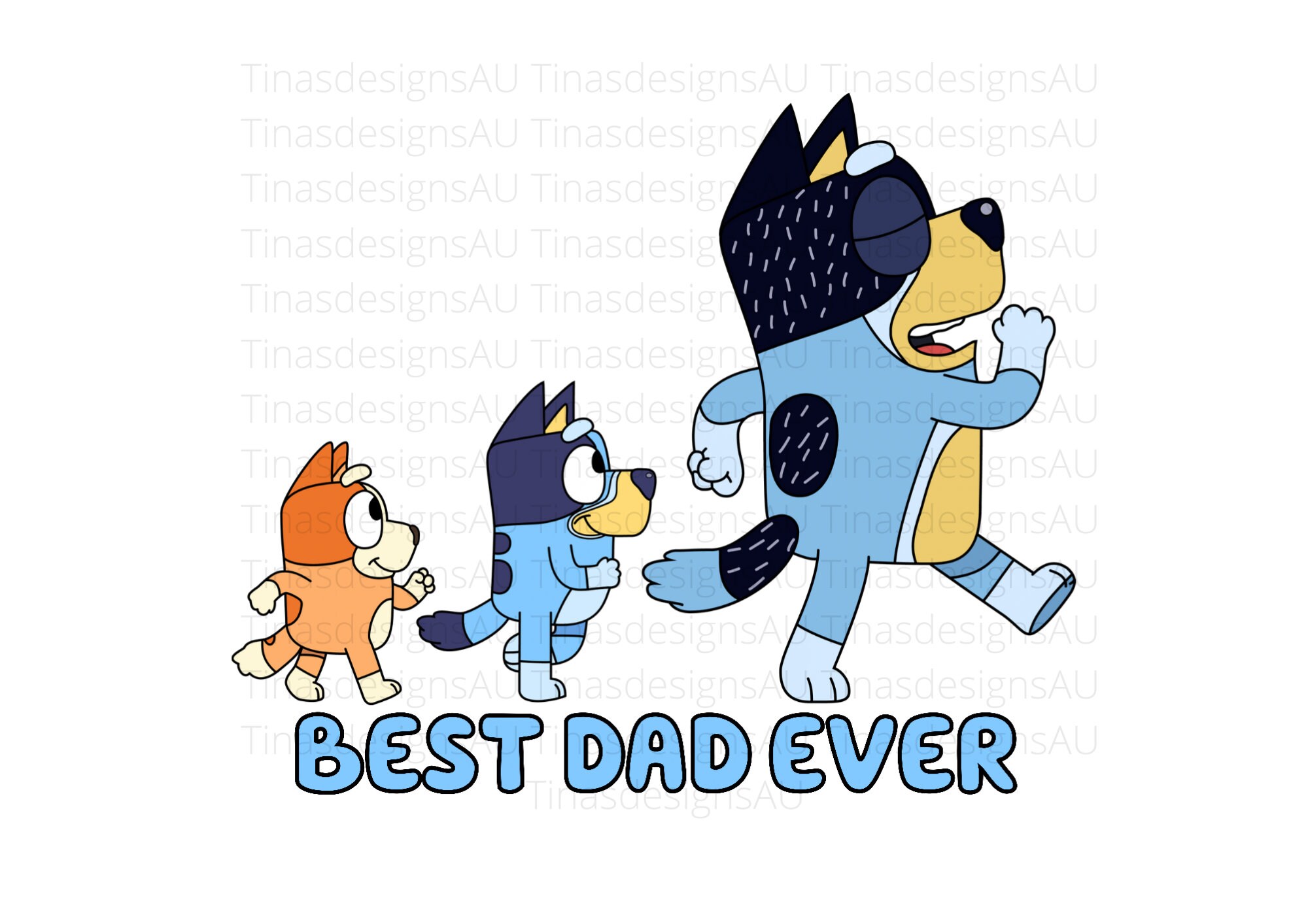 Personalised Fathers Day Bluey Printable Image Download | Etsy
