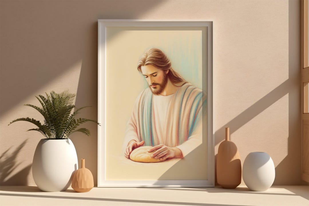 Jesus Pastel Crayon Art Download File for Christian Wall Religious ...