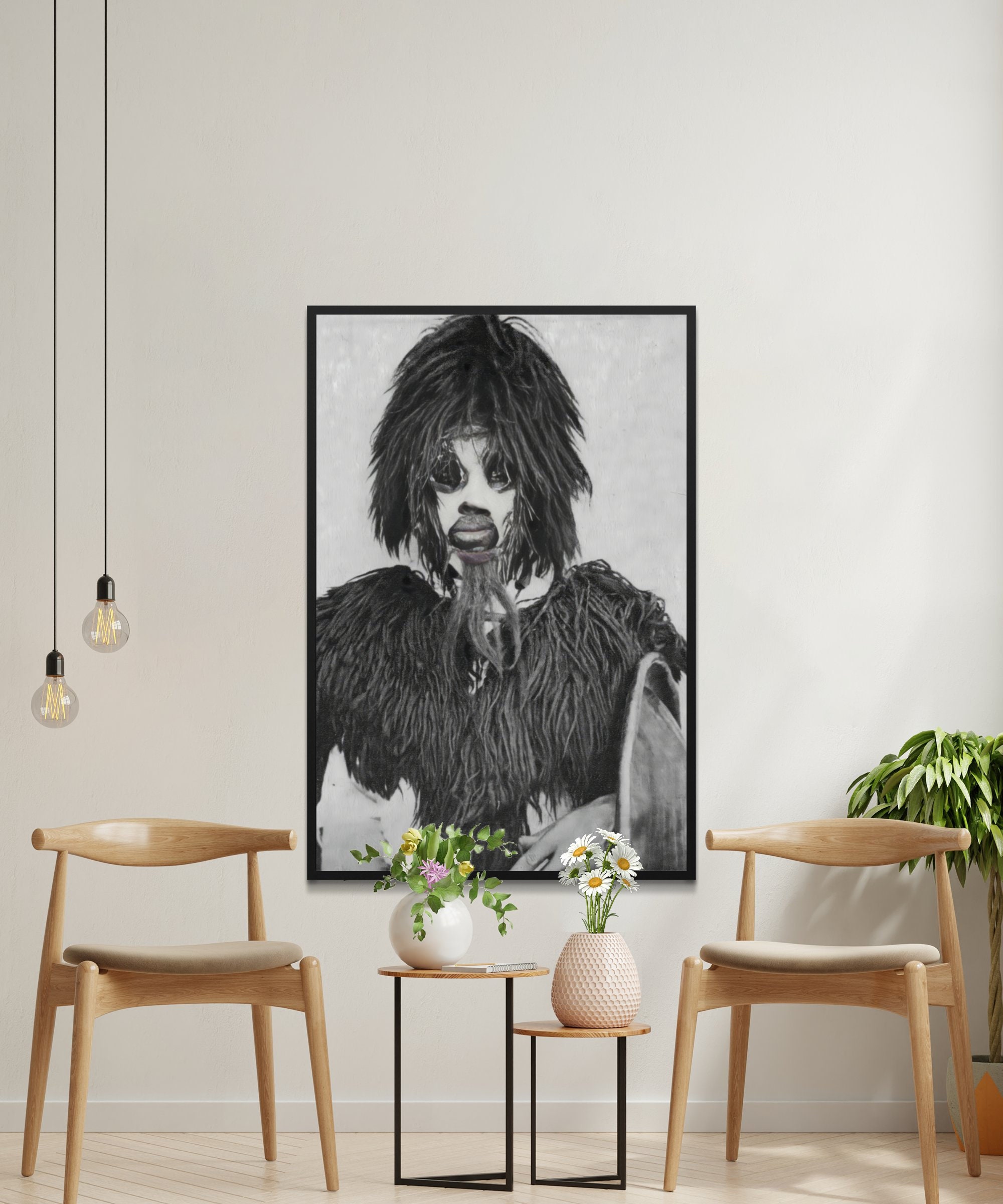 Abstract Gothic Crow Woman Art Print, Black and White Wall Decor, Edgy ...