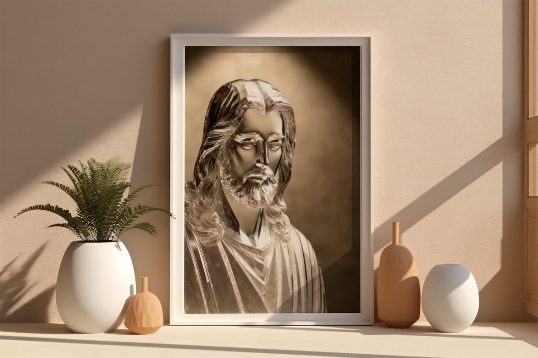 Digital Download Crystal Jesus Wall Art, Religious Art Print, Jesus ...
