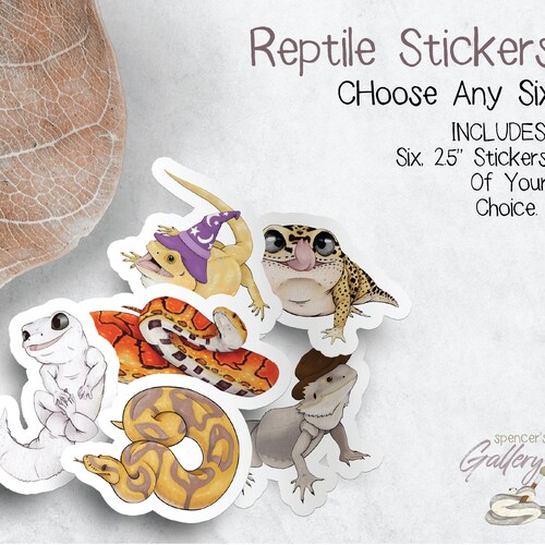 Leopard Gecko Reptile Sticker Set of Six - Etsy