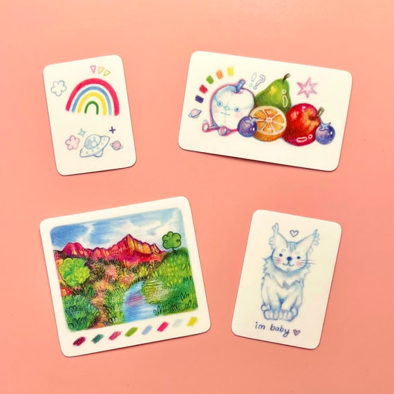 Sketchbook Sticker Set L Cute Sketch Book Art Spread L | Etsy