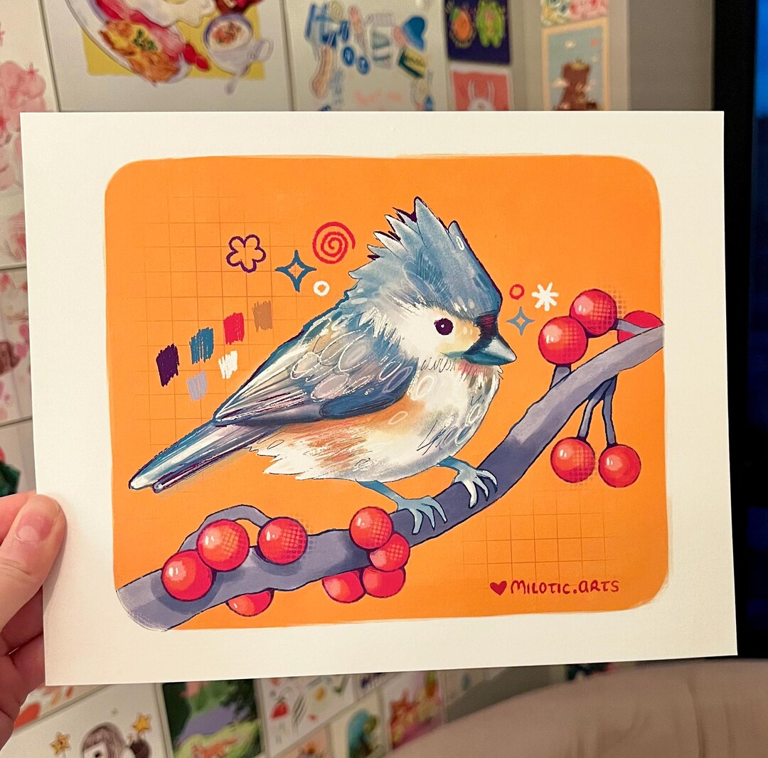Cute Bird Art Print 8 X 10 Print L Tufted Titmouse Mini Print L Cute ...
