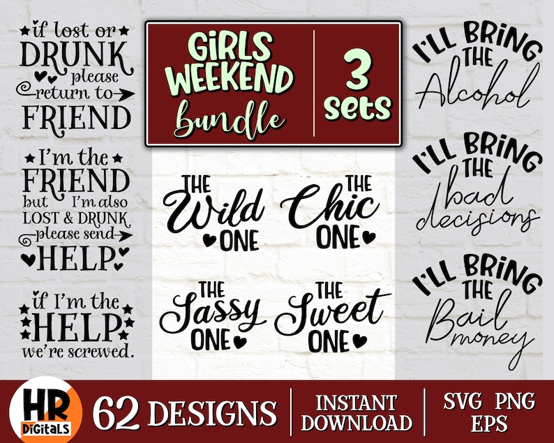 Girls Weekend Svg Bundle, Best Friends Outfit, Besties Trip ...