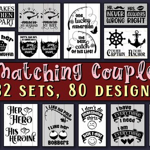 Matching Designs SVG Bundle, Matching Couples, Matching Family ...