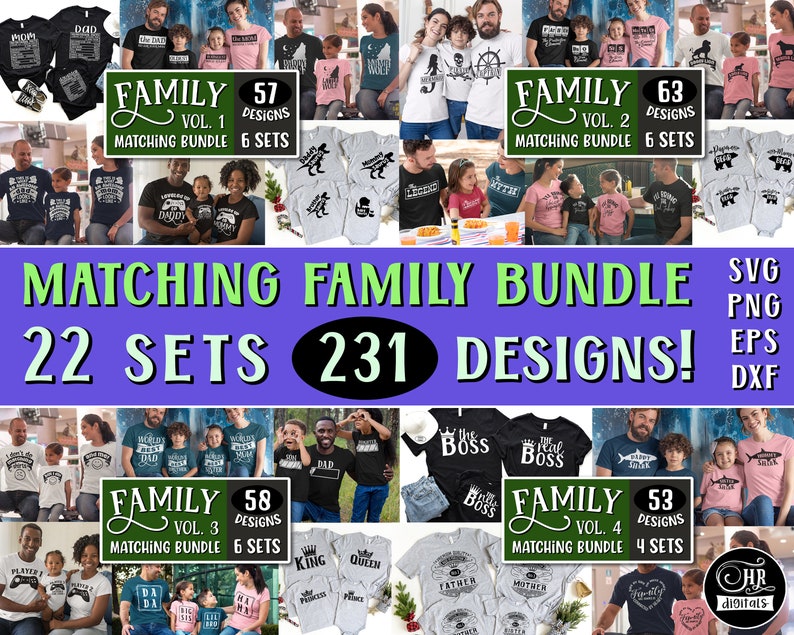 Matching Family SVG Bundle: 231 Designs for Cricut - Etsy