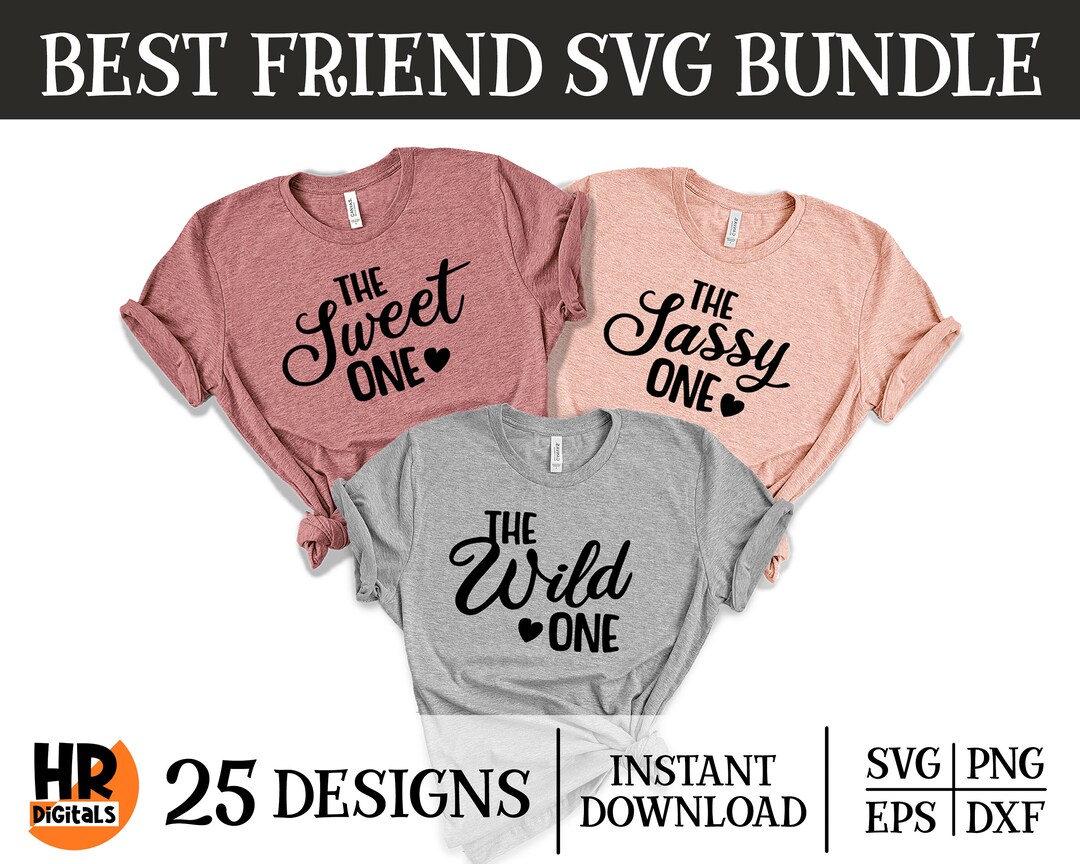 Matching Friend Group SVG Bundle, Besties, Friend Crew Design Bundle, 3 ...