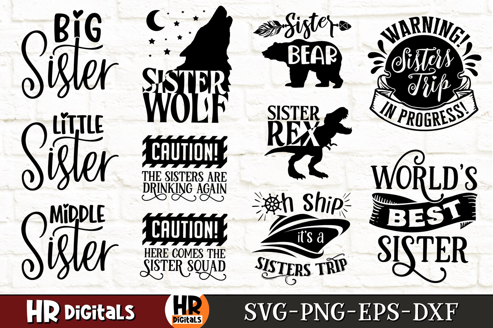 Sisters SVG Bundle Funny Sister SVG Cute Matching Sisters - Etsy