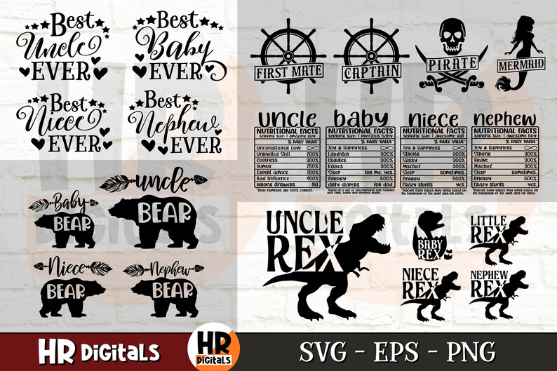 Uncle Niece Nephew SVG Bundle Uncle SVG Matching Family - Etsy Canada
