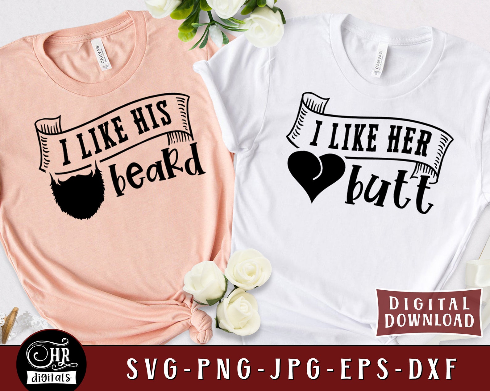 Matching Couple SVG Bundle, Funny Couples Matching SVG, Cute His and ...