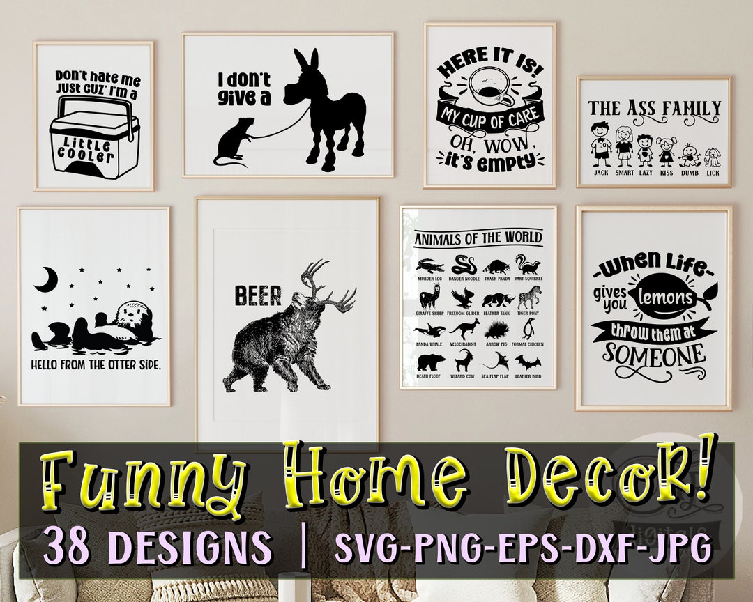 Funny Home Decor Bundle, Funny Wall Art, Dad Jokes, Bad Puns, Sarcastic ...