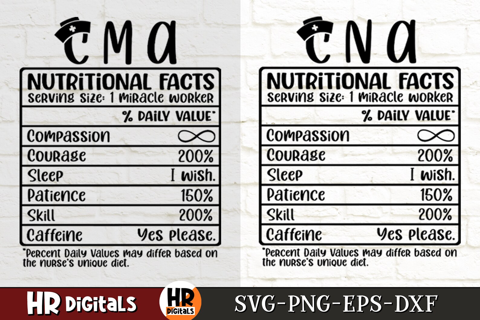 Nurse Nutritional Facts SVG Bundle, Nutrition Fact Sheet, Funny Nurse ...